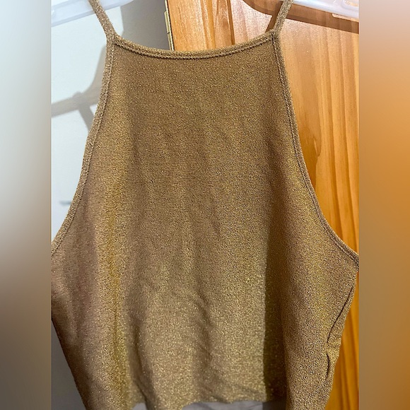 Tops | Gold Glitter Crop Top | Poshmark